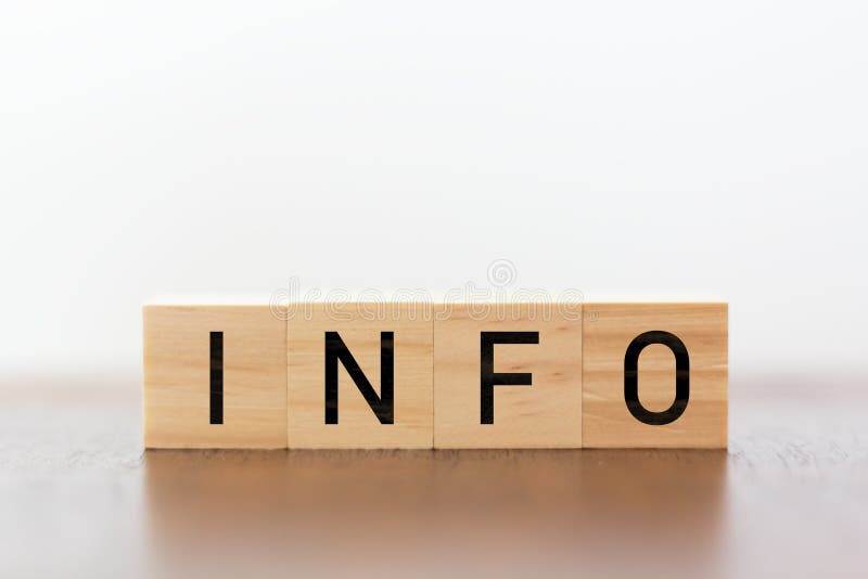 Info Written on Wooden Cubes Stock Photo - Image of isolated, index ...
