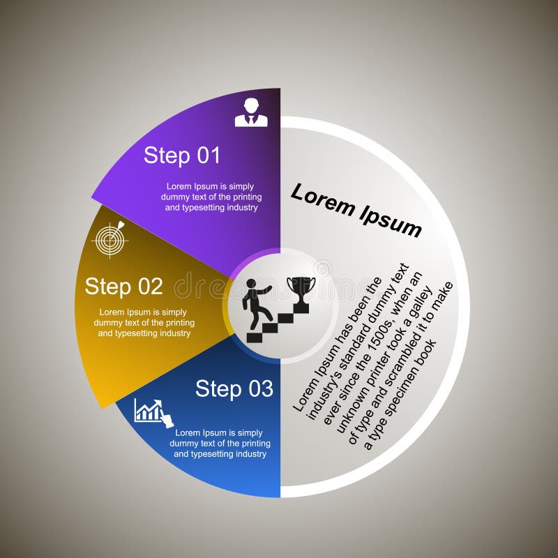 InfografÃ­a De Tres Etapas Con Iconos Stock de ilustración ...