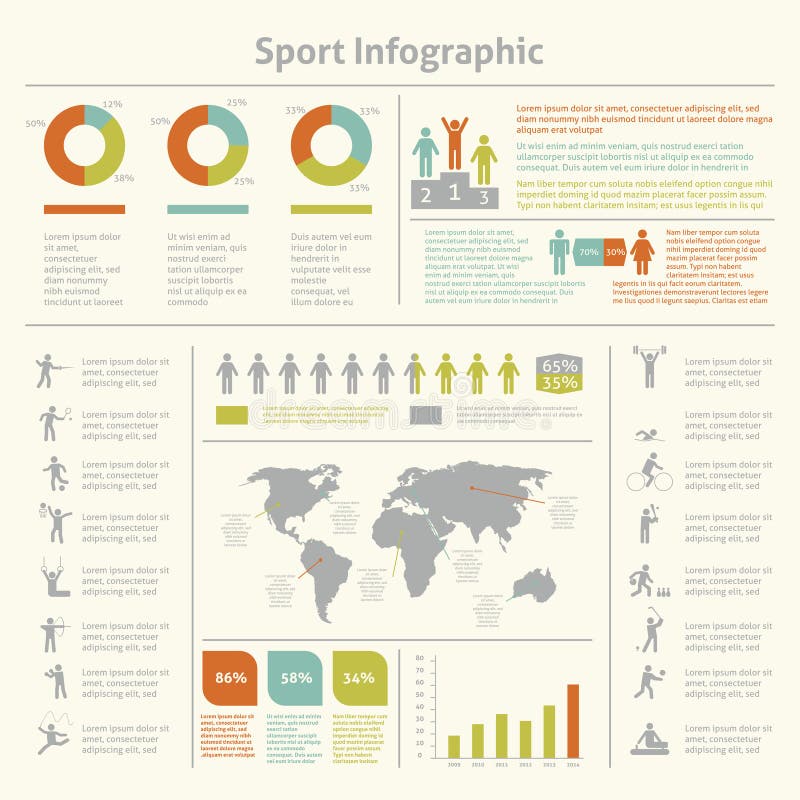 Sport Infographic Template Chart Stock Vector - Illustration of design ...