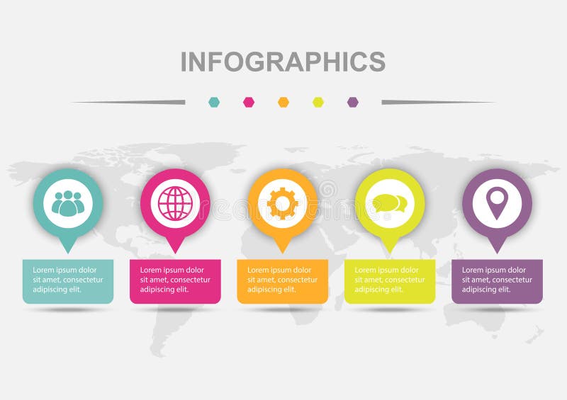 Infografik Mit 5 Farbigen Plakatvorlagen Vektor Abbildung ...