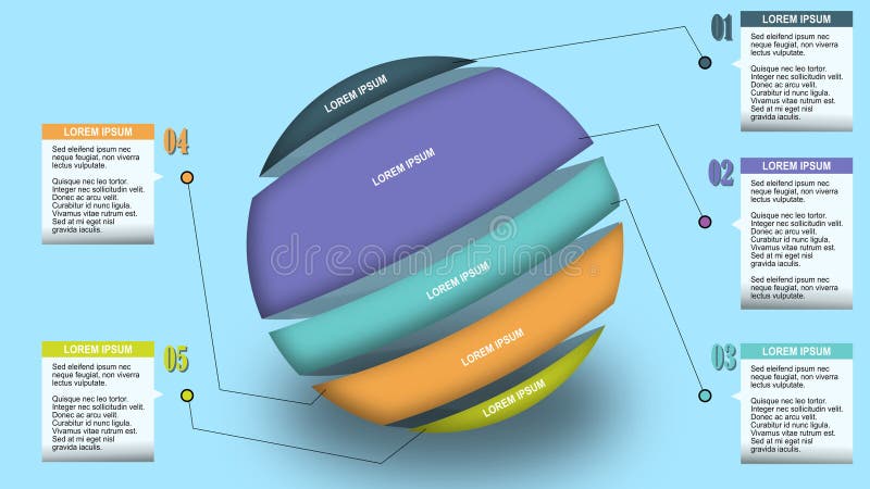 Infographics in the Form of Squares, 3D Sphere Slices, Circles in Shape ...