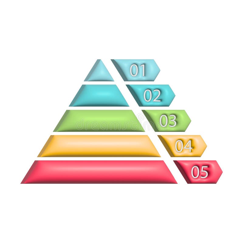 Infografía De Pirámide 3d. Datos De Jerarquía De Triángulo Con 5 ...