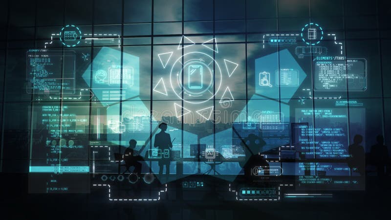 Infografía En El Contexto De Una Oficina Moderna Almacen De Video Vídeo De Gerencia