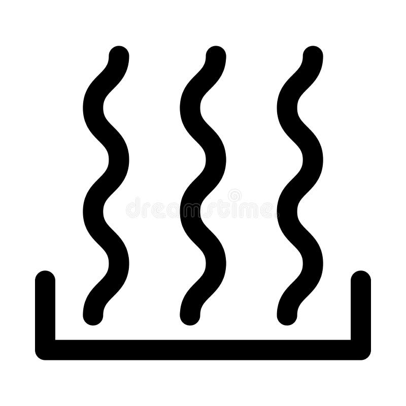 Heat Wave Icon of Warming Up Food, Hot Wave of Fire, Steam of Boiling ...