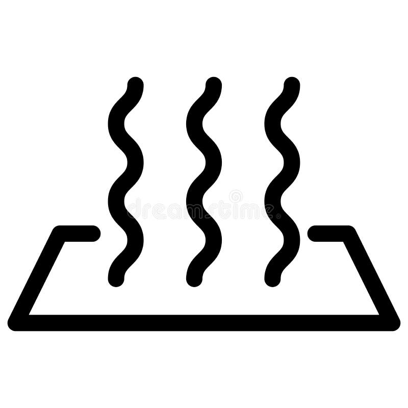 Heat Wave Icon of Warming Up Food, Hot Wave of Fire, Steam of Boiling ...