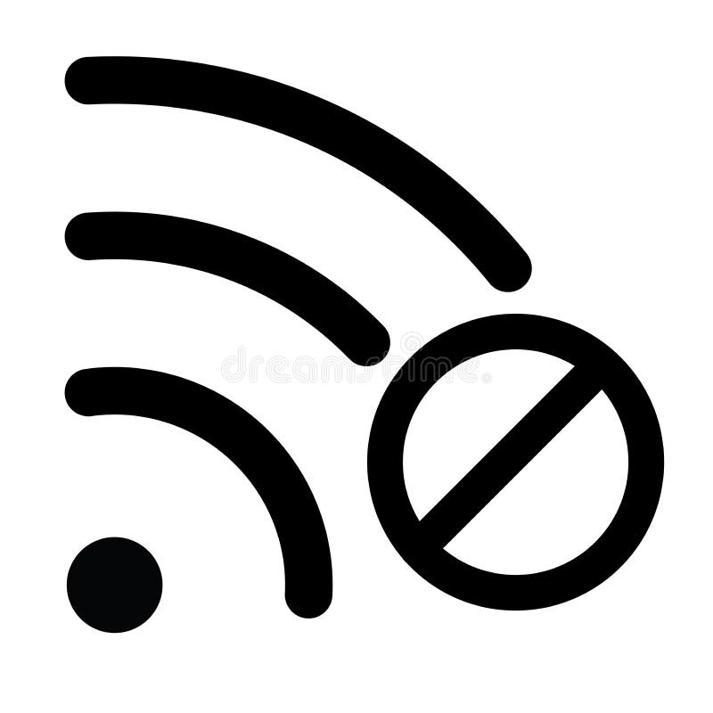 No Wifi Icon, No Internet Connection Signal, Failure of Internet ...