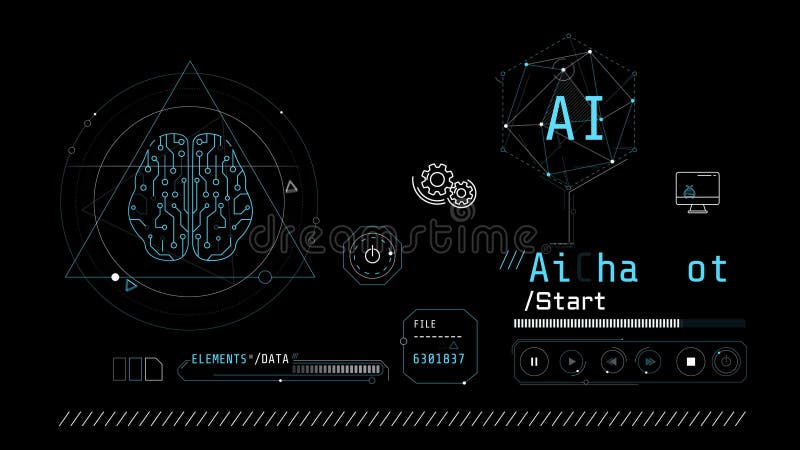 Infographic Animation about Cognitive Computing and AI Chatbot. Stock ...