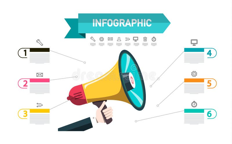 Infographic Announcement Concept with Megaphone and Sample Text ...