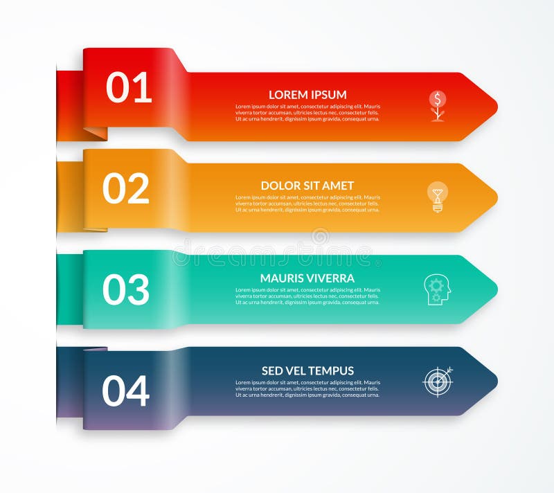 Infographic Arrow Elements. Vector Template with 4 Options. Stock ...
