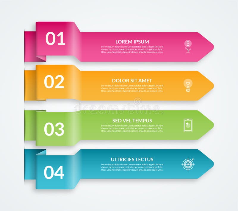 Infographic Arrow Elements. Vector Template with 4 Options. Stock ...