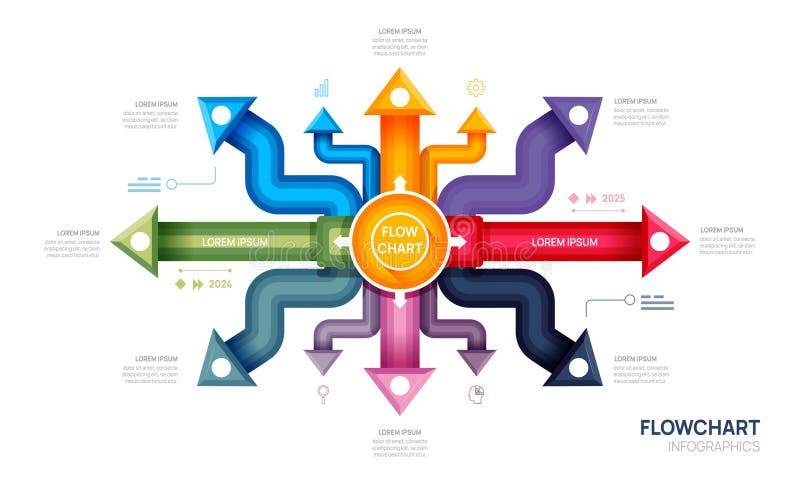 Infographic Arrow Flow Chart Diagram Template for Business. 8 Options ... Infographic Arrow Flow Chart Diagram Template for Business. 8 Options ...