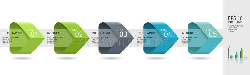 Infographic Arrows with 3 Step Up Options and Glass Elements. Vector ...