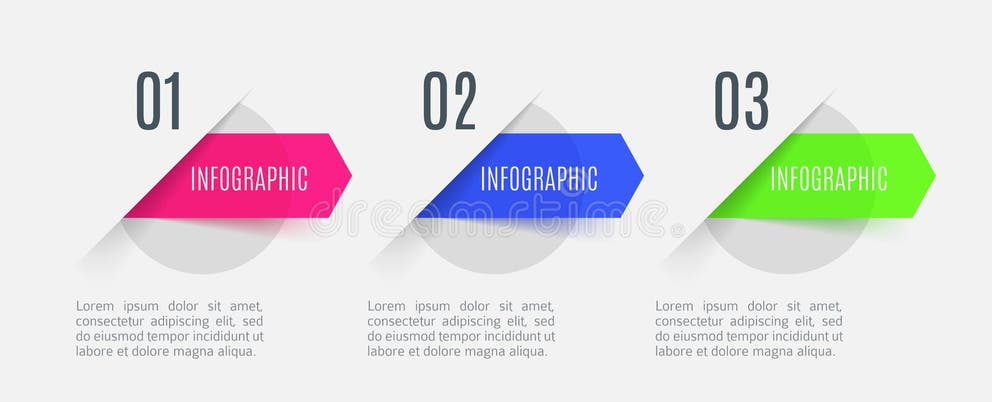 Infographic Arrows with 3 Step Up Options and Glass Elements. Vector ...