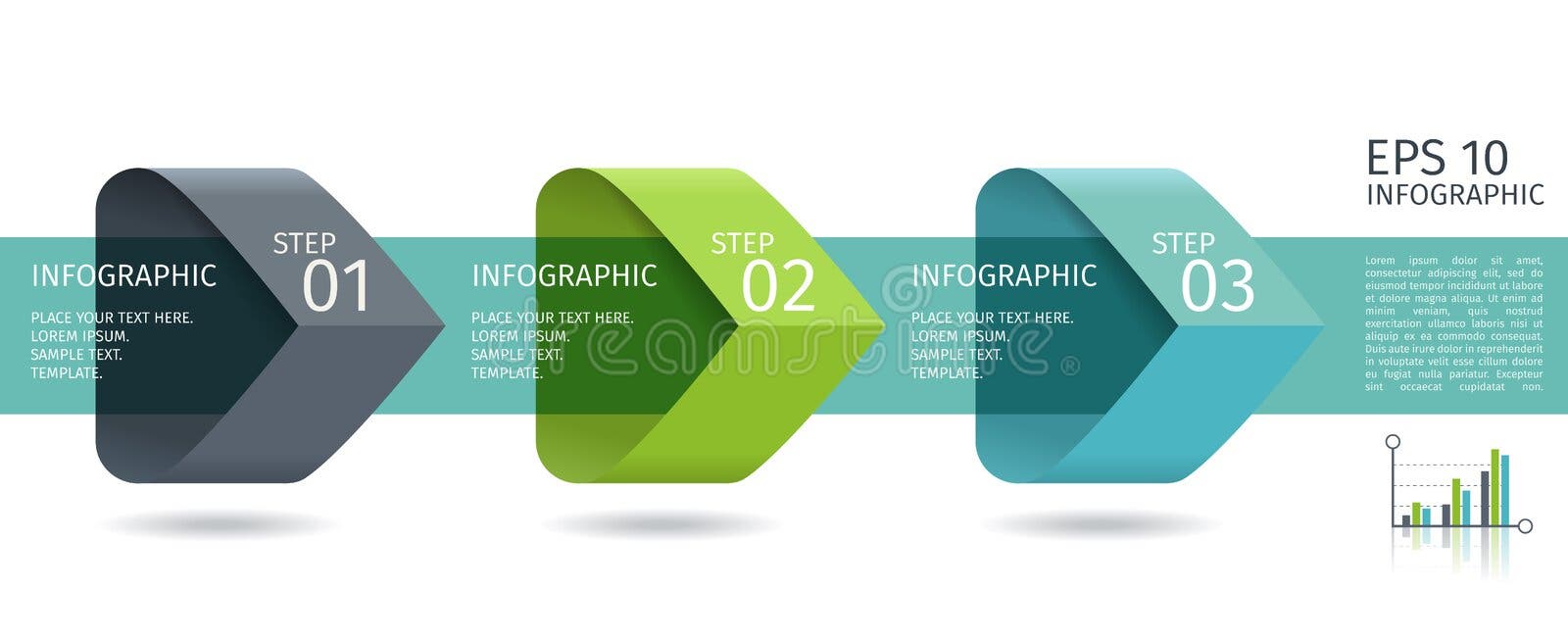 Infographic Arrows with 5 Step Up Options and Glass Elements. Vector ...