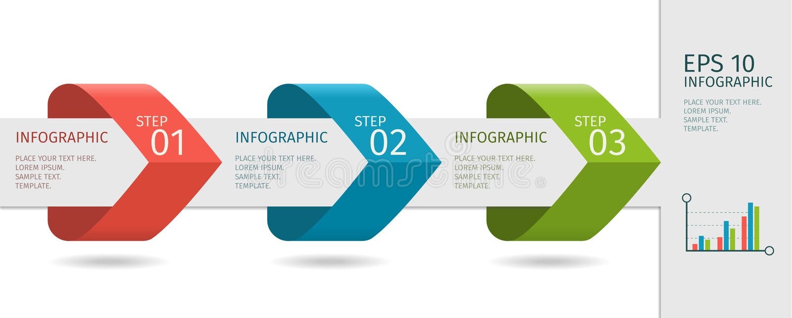Infographic Arrows with 5 Step Up Options and Glass Elements. Vector ...