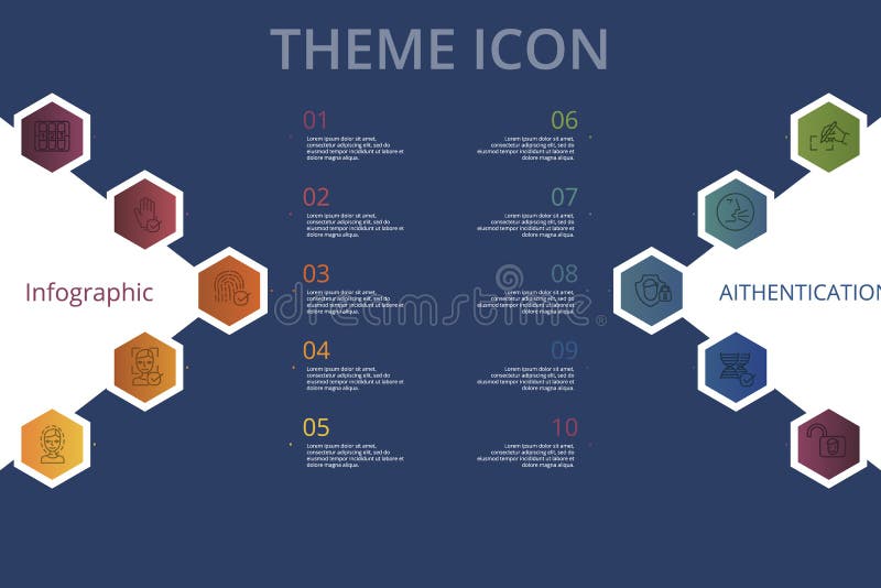 Infographic Authentication Template Icons In Different Colors Include