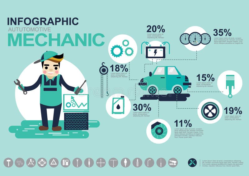 Infographic Automotive Mechanic Stock Vector - Illustration of design ...