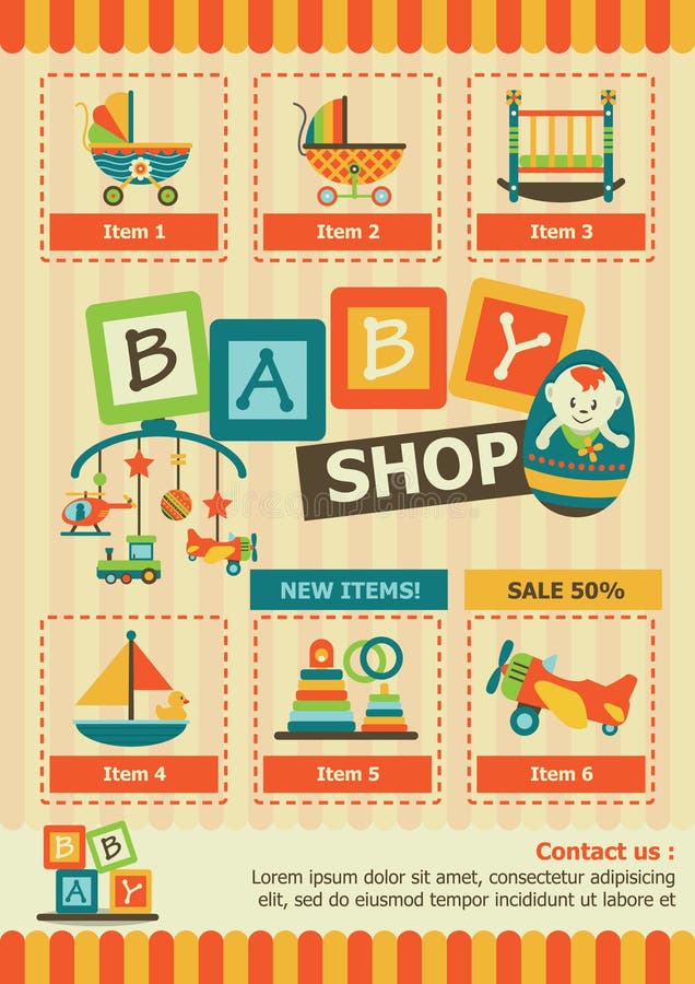 Infographic of a Baby Shop. Vector Illustration Decorative Design Stock ...