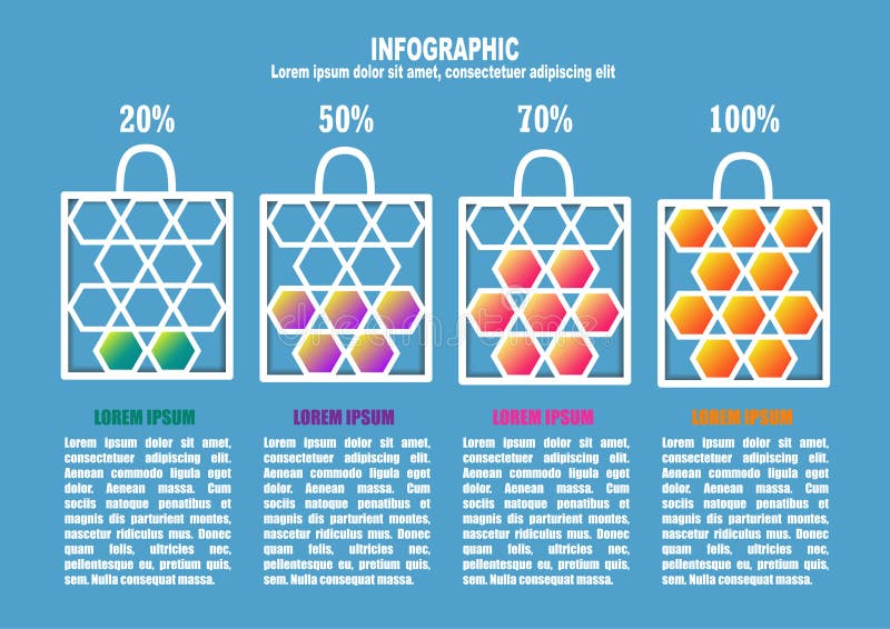 Infographic with Bag End Percents Stock Vector - Illustration of button ...
