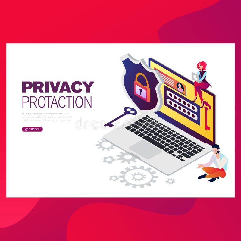 Infographic, Banner with Hero Protect Data and Confidentiality. Safety ...