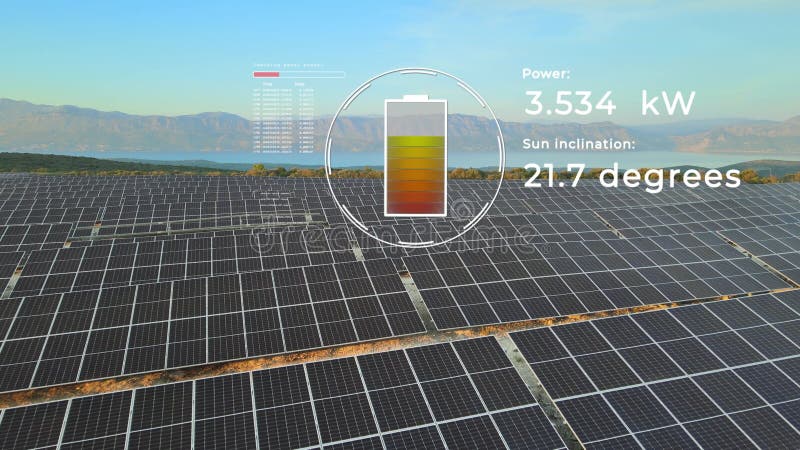 Infographic with Battery Loading and Grid Scanning of Photovoltaic ...