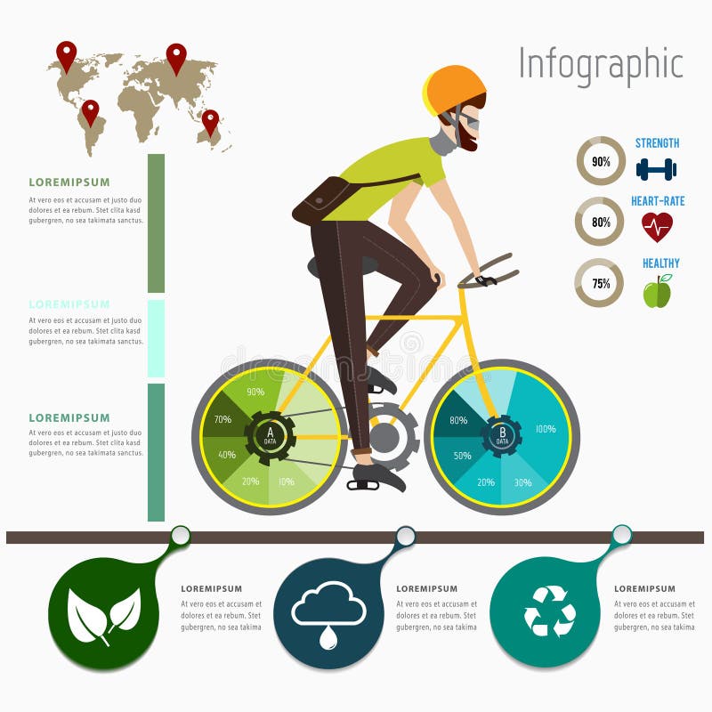 Infographic Bicycle Concept Stock Vector - Illustration of hipster ...