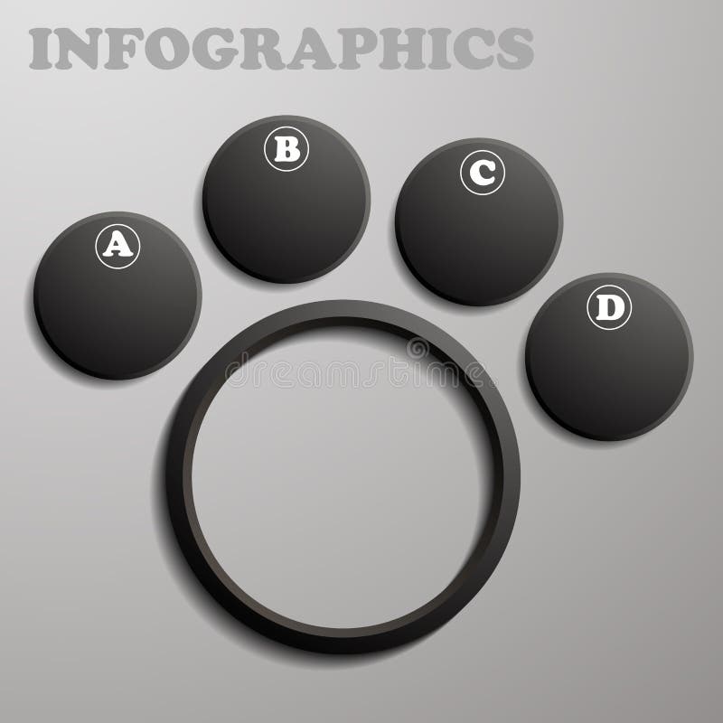 Infographic Black in the Form of Tabs and Sub-para Stock Vector ...