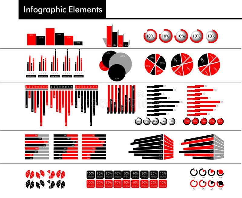 Infographic in Black, Red and Gray Color Stock Vector - Illustration of ...