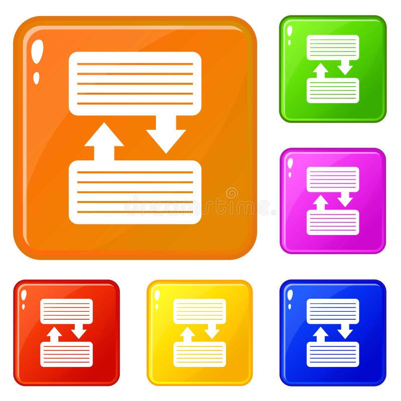 Infographic Blocks with Arrows Icons Set Vector Color Stock Vector ...