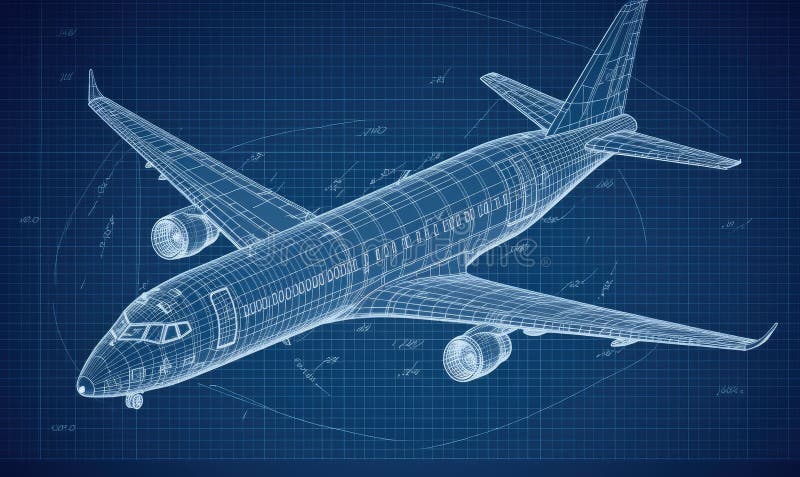 Infographic Blueprint Displays the Precise Technical Details of a Plane ...