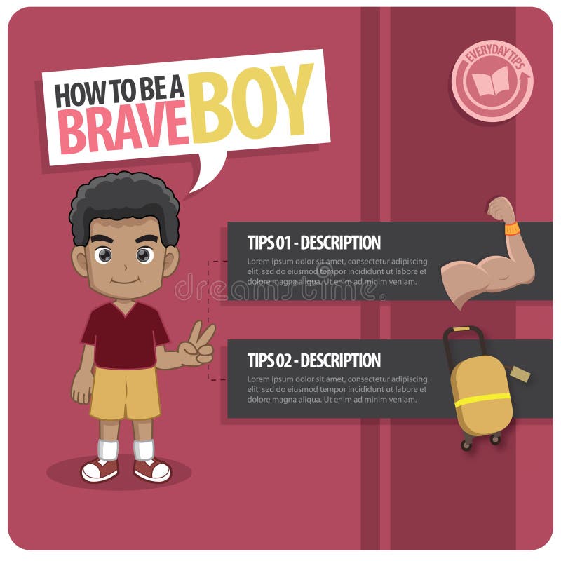 Infographic of a Brave Boy. Vector Illustration Decorative Design Stock ...