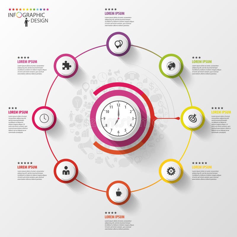Modern Work Time Management Planning. Colorful Infographics Stock ...