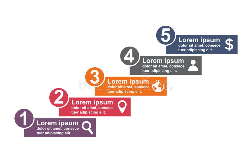 Infographic Business Concept Design with Icons and 5 Steps. Simple ...