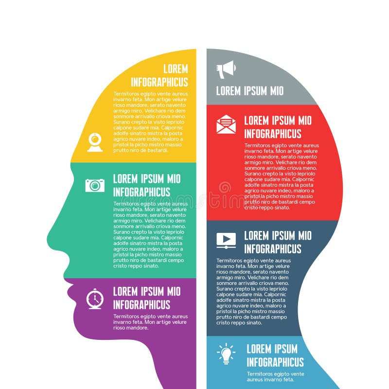 Infographic Concept with Human Head Stock Vector - Illustration of ...