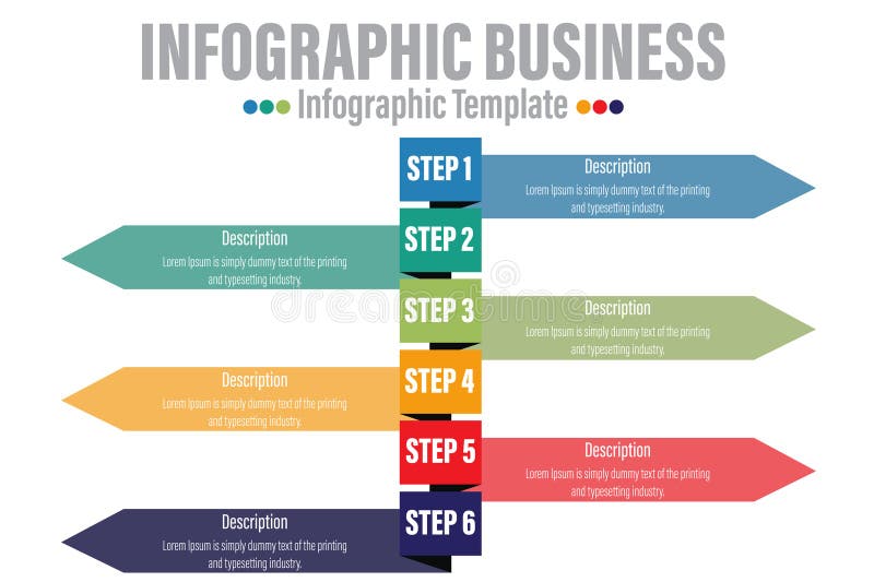 Infographic Business Concept for Slide Presentation with 6 Point 6 Step ...