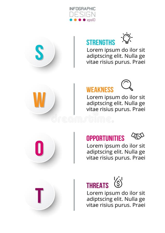 Business Concept Infographic Template with Swot Analysis Stock Vector ...