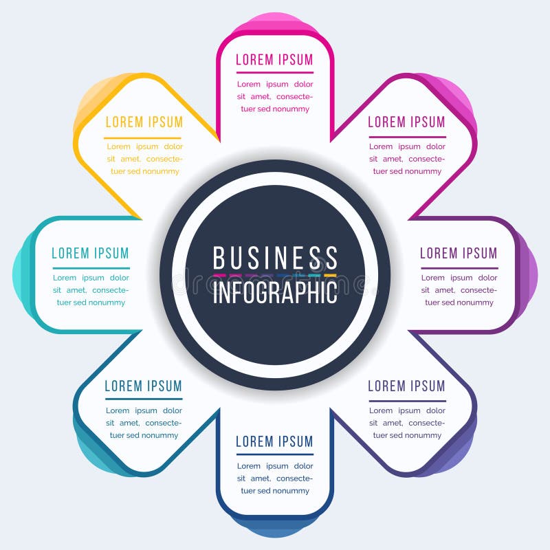 Infographic Business Design 8 Steps, Objects, Elements or Options ...
