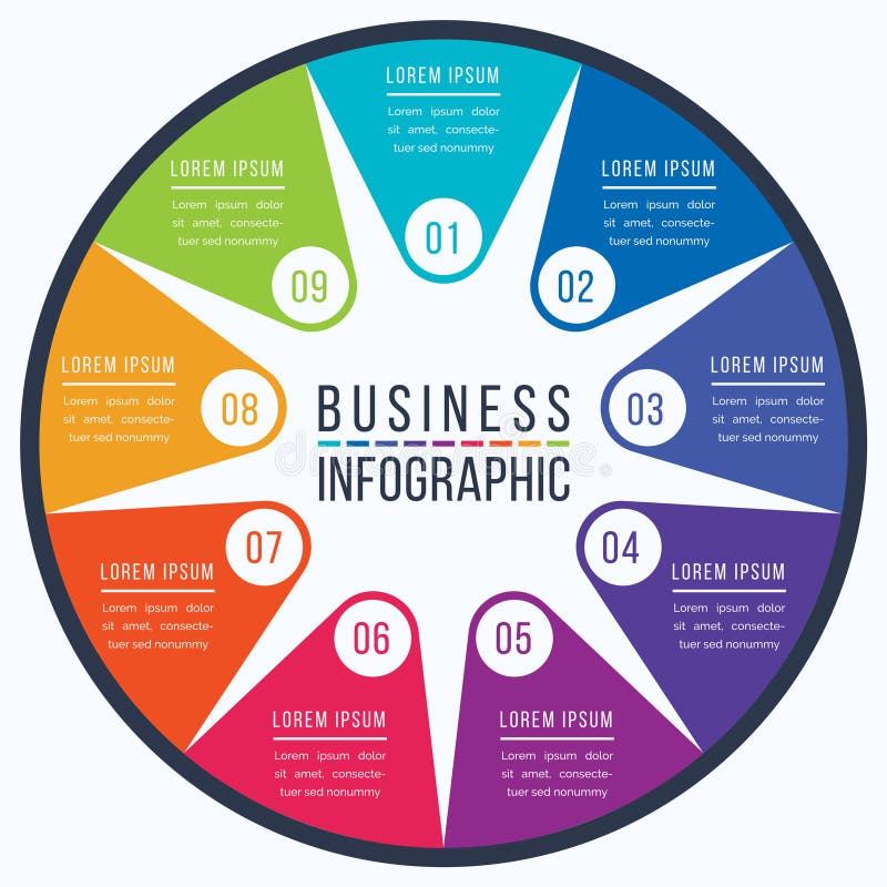 Infographic Business Design 9 Steps, Objects, Elements or Options ...