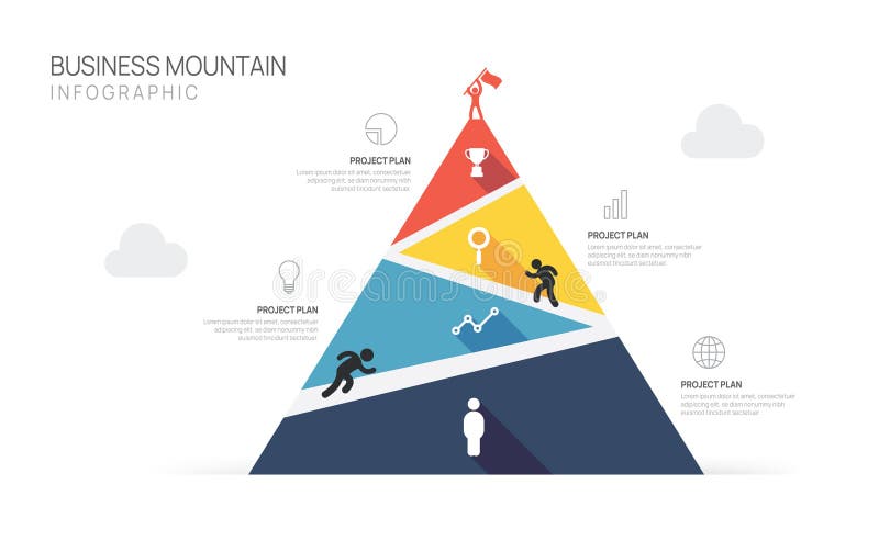Infographic Business Growth Design Template. Business Mountain Concept ...