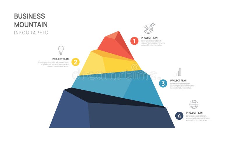 Infographic Business Growth Design Template. Business Mountain Concept ...