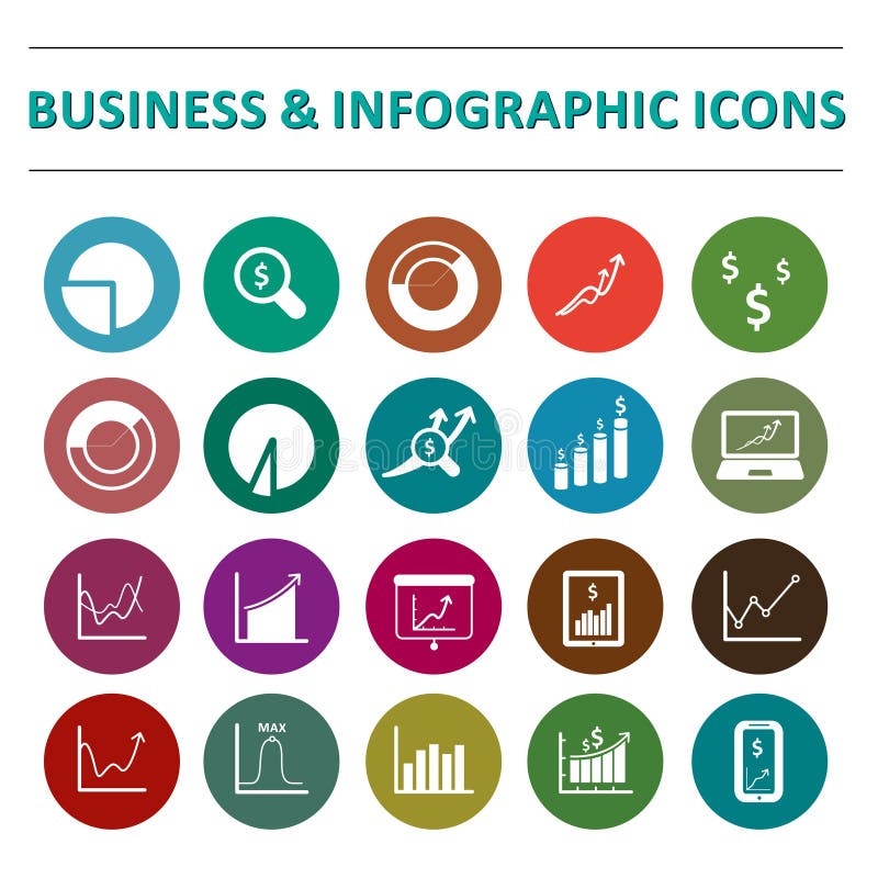 Infographic and Business Icon Set Stock Vector - Illustration of ...