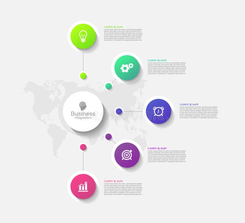 Infographic Business Icon Template Design Stock Vector - Illustration ...