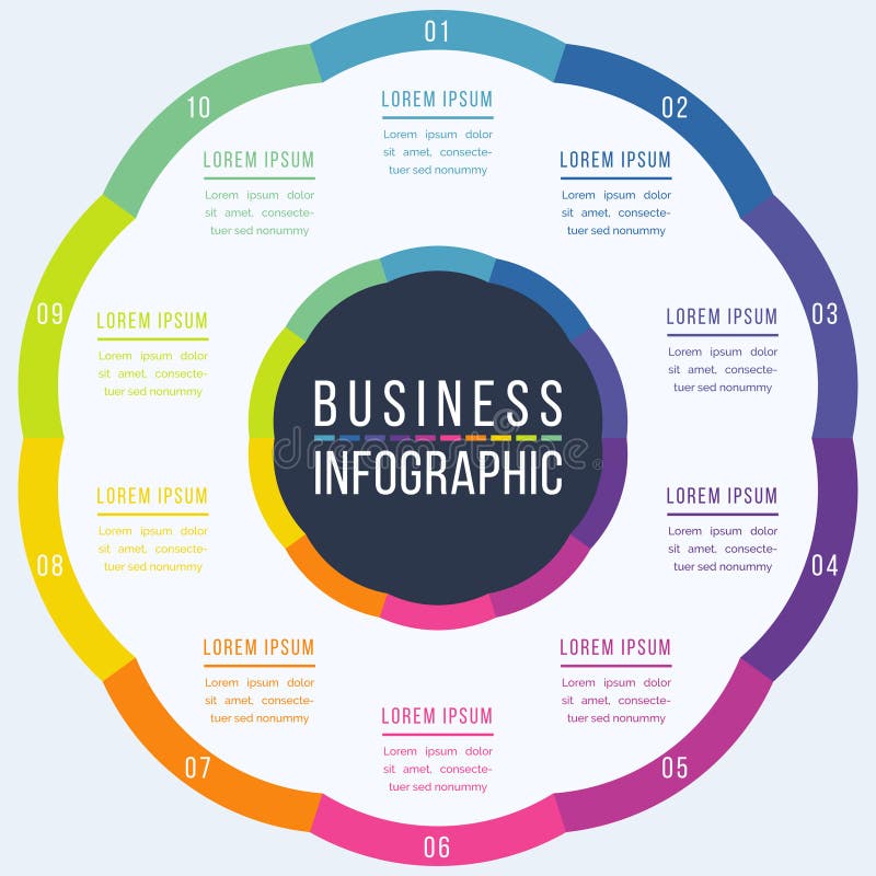 Infographic Business Information Design 10 Objects, Steps, Elements or ...
