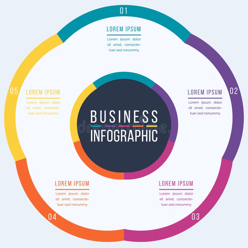 Infographic Business Information Design 5 Objects, Steps, Elements or ...
