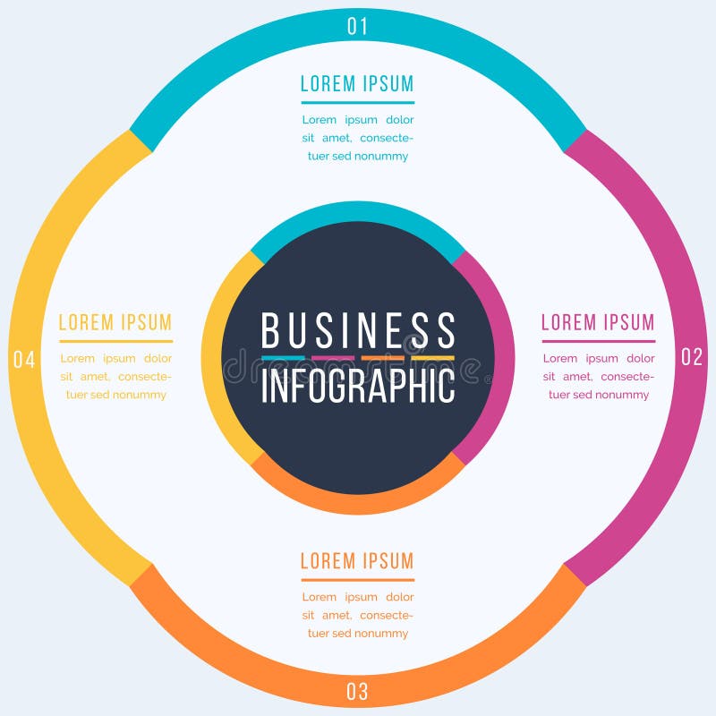 Infographic Business Information Design 4 Objects, Steps, Elements or ...