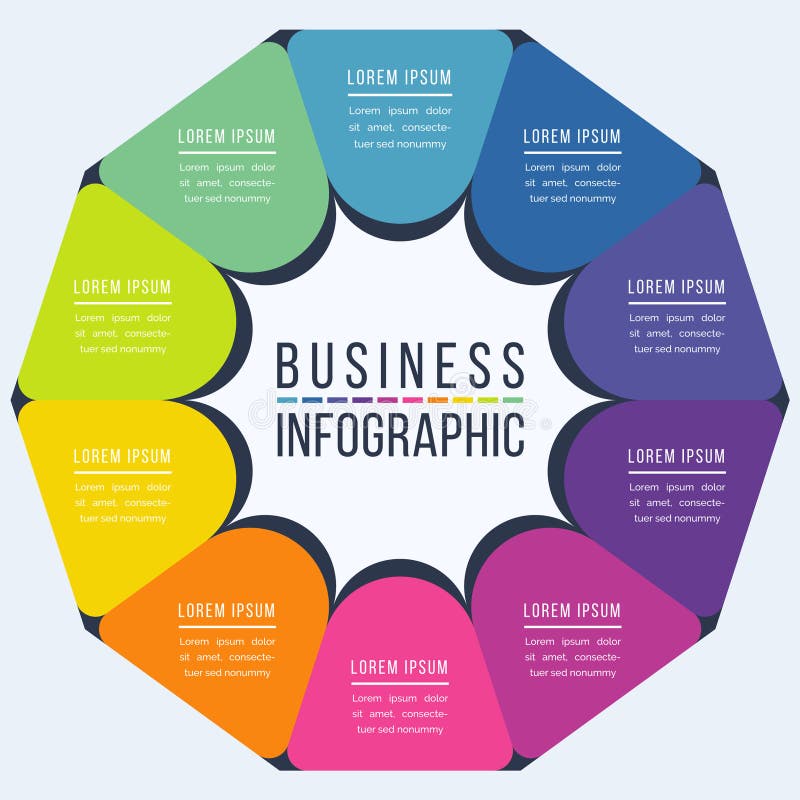 Infographic Business Information 10 Steps, Objects, Elements or Options ...