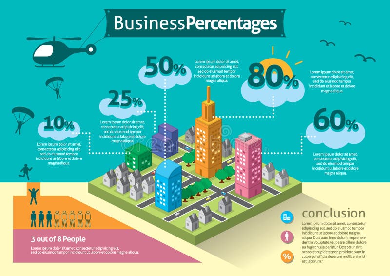 Infographic of Business Percentages. Vector Illustration Decorative ...