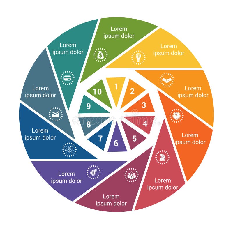 Infographic Business Pie Chart for 10 Options, Step by Step Processes ...