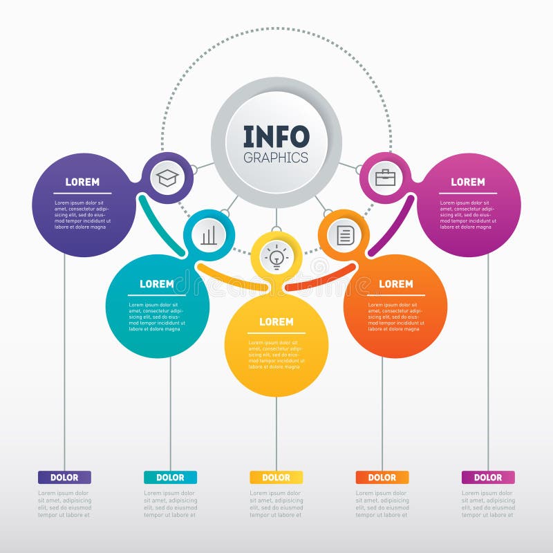 Infographic or Business Presentation with 5 Options. Vector Dynamic ...