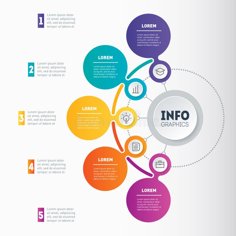 Infographic or Business Presentation with 5 Options. Web Template of a ...